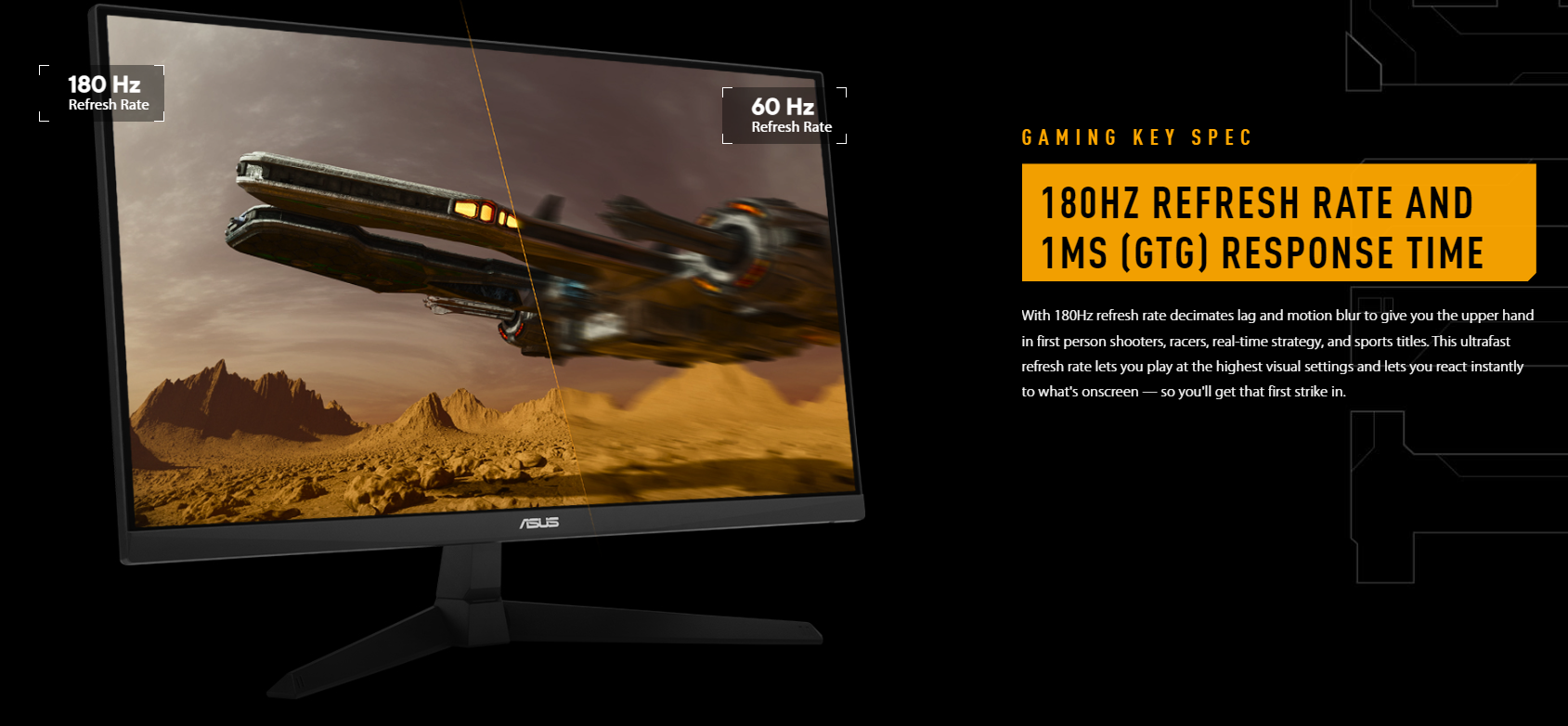 Asus TUF Gaming VG249Q3A 23.8吋 FHD 180Hz Fast IPS 電競顯示器 - 2000Fun商城 香港人既遊戲店