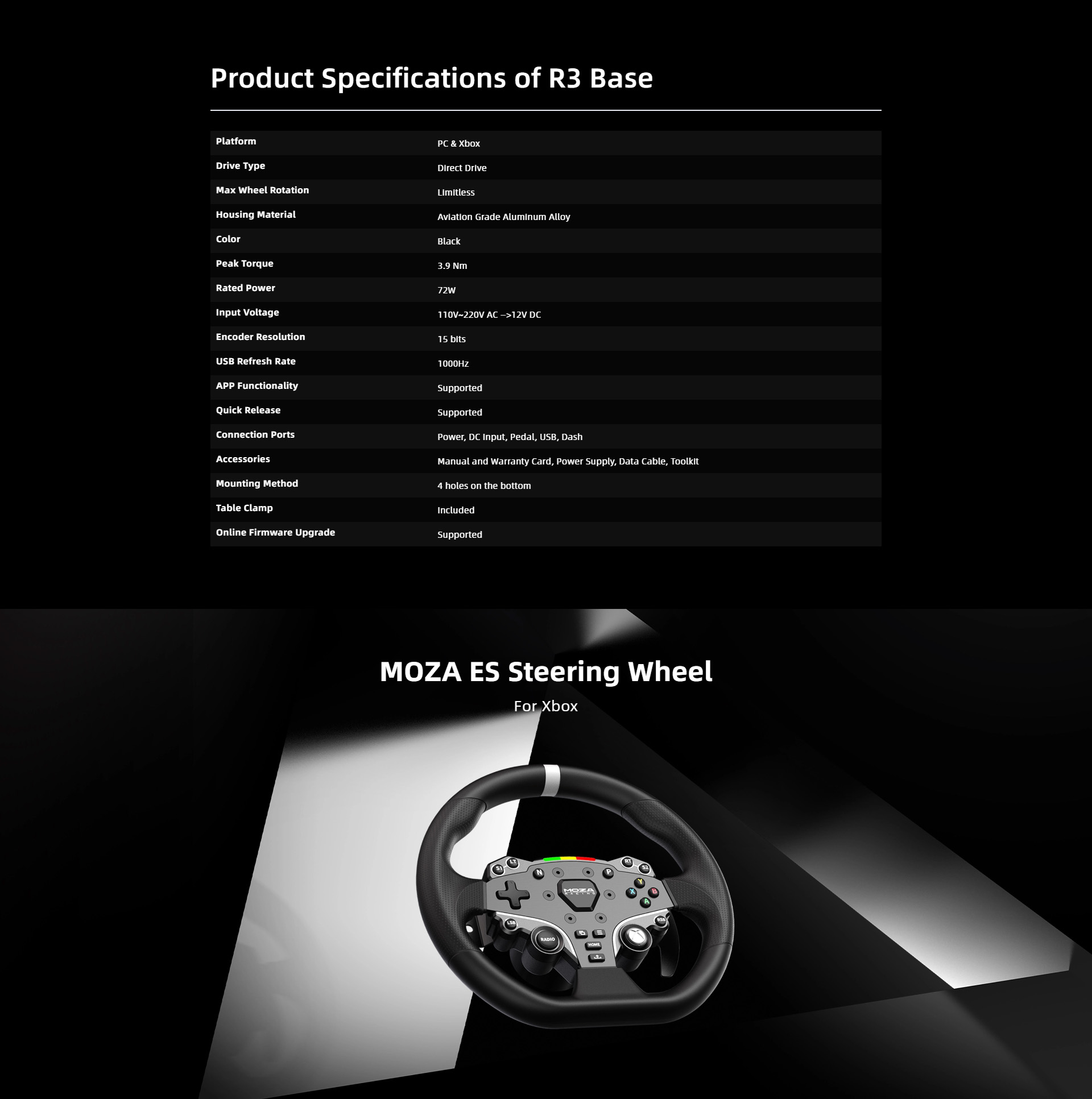 Moza Racing R3 3.9nm直驅方向盤套裝(PC、XBOX) | 友和 YOHO